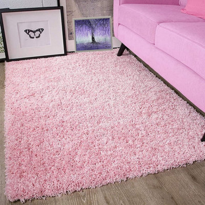 Large Baby Pink Shaggy Area Rugs Elegant and Fade-Resistant Carpet ...