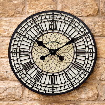 Large Big Ben Style Outdoor Garden Clock - Battery Powered