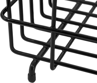 Large Black Dish Drainer & Plate Rack Cutlery Basket Included