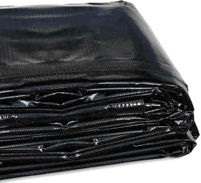 Large Black Tarpaulin, Durable, Water, UV Resistant Tarp Plastic Sheet ...