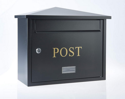 Large Black Wall Mounted Letter Catcher Mailbox | DIY at B&Q