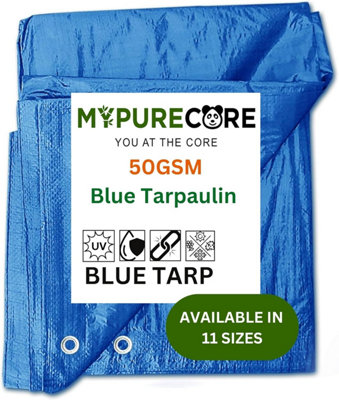 Large Blue Tarpaulin in Various Sizes Durable, Water, UV Resistant Tarp ...