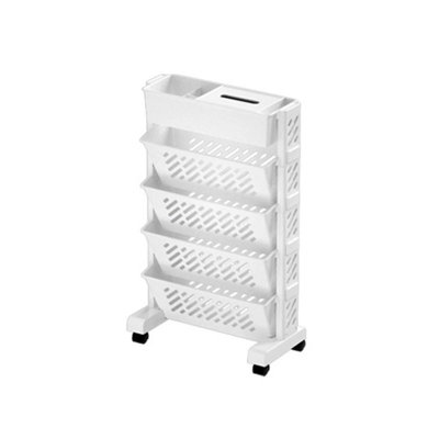 Large Capacity Mobile Bookshelf Floor Side Desk Book Storage ...