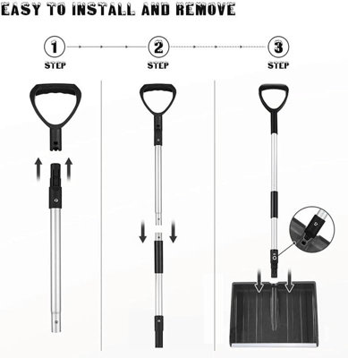 Large Capacity Snow Shovel - 48.5-Inch Durable Snow Removal Shovel with ...