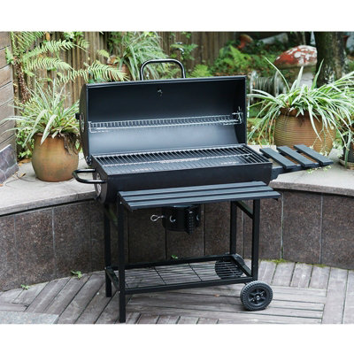 Large Charcoal Oil Drum BBQ Grill Portable Barrel Barbecue With Lid ...