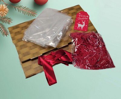Large Christmas Hamper Basket Kit Make Your Own Gift Hamper 37cm