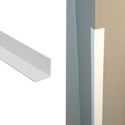 Large Corner Wall Protector Protection White Plastic Angle 80mm x 80mm ...