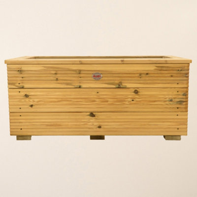Large Decking Planter Box Durable Ruby Wooden Garden Plant Pots