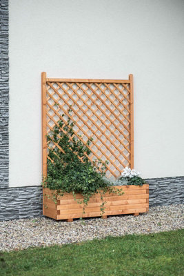 Large Diamond Trellis Planter - Wood - L120 x W40 x H170 cm - Orange