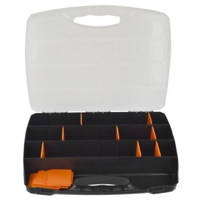 Large Divided Compartment Organiser Work Plastic Case Box Holder ...
