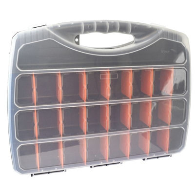 Large Divided Compartment Organiser Work Plastic Case Box Holder ...
