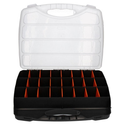 Large Divided Compartment Organiser Work Plastic Case Box Holder ...