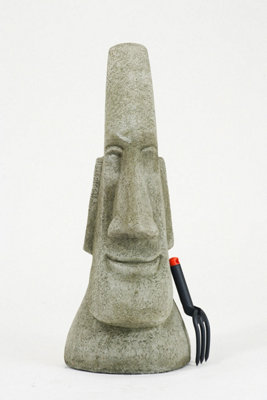 Large Easter Island Moai Head Trio for Garden