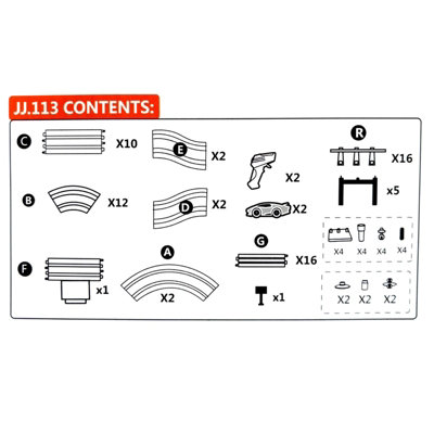 Large Electric Remote Control Slot Car Racing Track Set Kids Toy Race Game JJ113