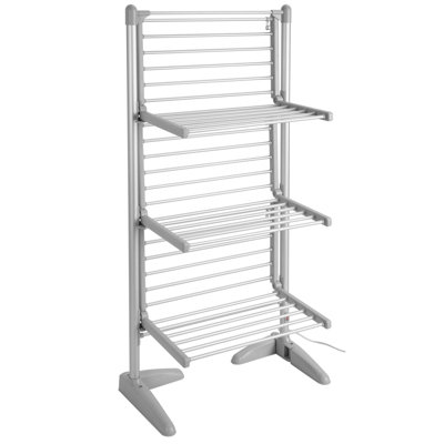 Large Electric Tower Clothes Airer 3 Tier Folding Heated Drying Rack ...