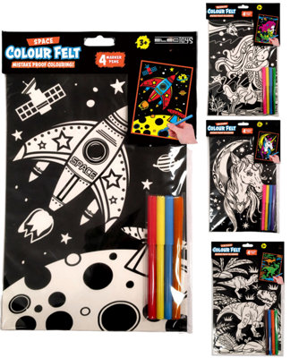 Large Felt Colouring Kit A4 Mistake Proof Drawing Arts
