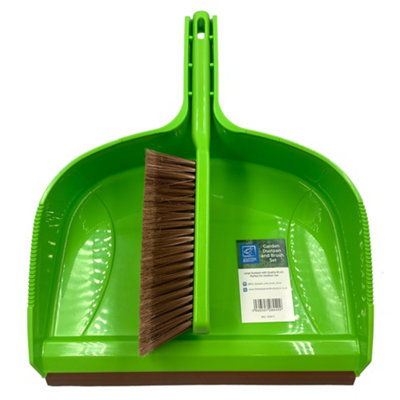 Large Garden Dustpan and Brush Set - Strong Outdoor Dust Pan