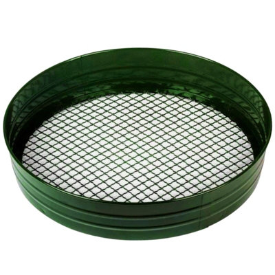 Large Garden Mesh Riddle Sieve Metal Strong Riddle for soil and potting ...