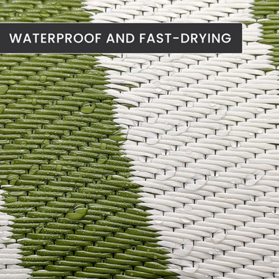 Large Garden Outdoor Rug For Patio, Olive Green Tropical Leaf ...