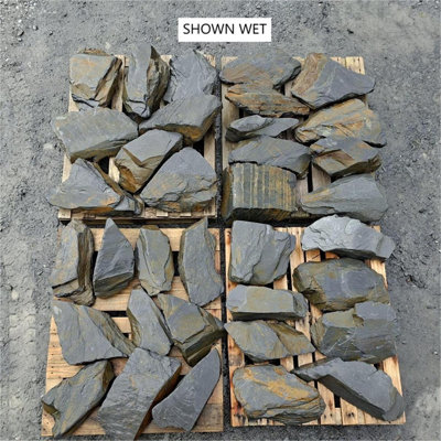 Large Garden Rockery / Pond Edging Stones - Welsh Slate 450-600mm