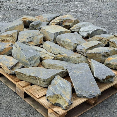 Large Garden Rockery / Pond Edging Stones - Welsh Slate 450-600mm