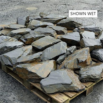 Large Garden Rockery / Pond Edging Stones - Welsh Slate 450-600mm