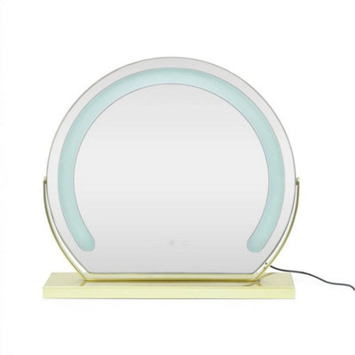 Large Gold LED Illuminated Free Standing Vanity Mirror Dressing Room ...