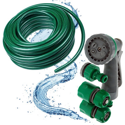 Large Green PVC 30m (98ft) Garden Hose Pipe & Spray Attachment Ideal ...