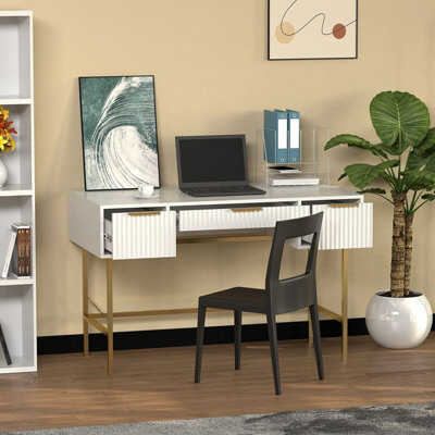Large Hallway Console Table Entryway Display Table White Slim 3 Draw ...