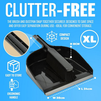 LARGE HEAVY DUTY DUSTPAN AND BRUSH WIDE DUST PAN CLEANING SWEEPING ...