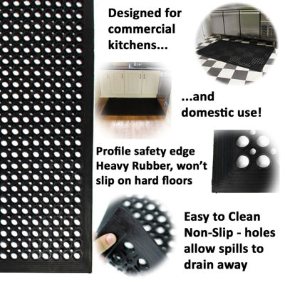 Large Heavy Duty Rubber Mat Industrial Bar Safety Anti-Fatigue Non Slip ...