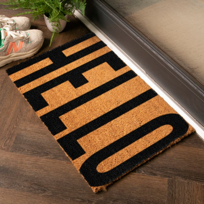 Large Hello Text Style Doormat | DIY at B&Q