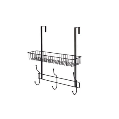 Large Hook Over Shower Caddy Matt Black