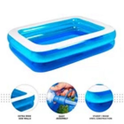 Large Inflatable Family Paddling Pool for Kids & Adults - Rectangular ...