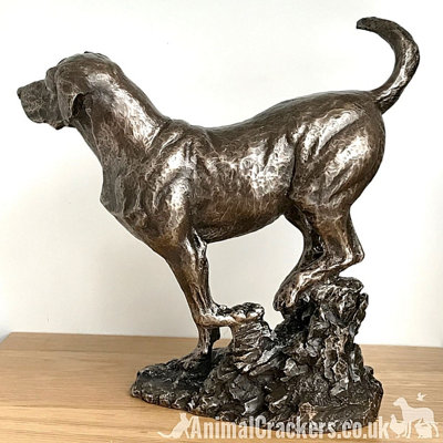 Large Labrador on Rocks dog figurine in solid cold cast bronze designed ...