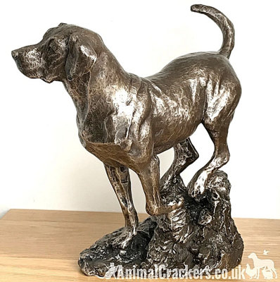 Large Labrador on Rocks dog figurine in solid cold cast bronze designed ...