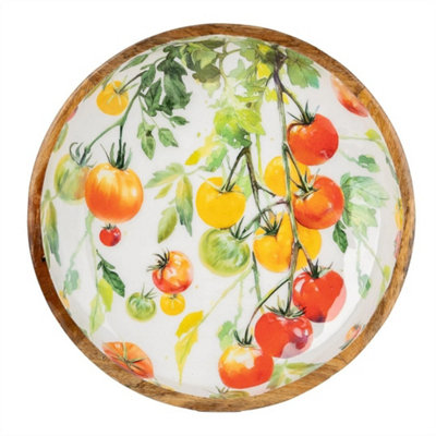 Large Mango Wood Tomato Serving Bowl