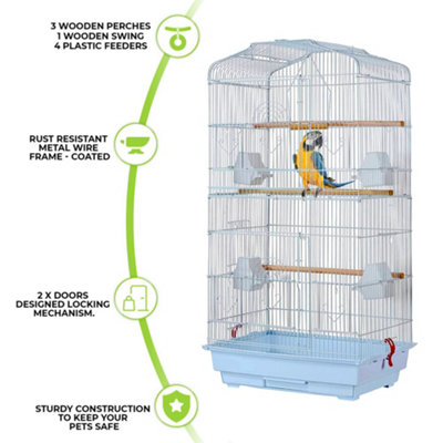 Large Metal Bird Cage Budgie Canary Parakeet Cockatiel Finch Lovebird ...