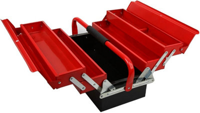 Large Metal Tool Box Heavy Duty 3 Tier Cantilever Portable Tool Case ...