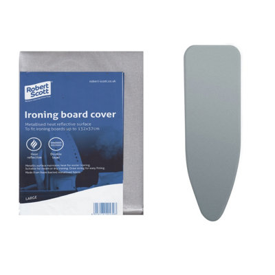 Buy Large Metallic Ironing Board Cover Heat Reflective 132cm x 37cm ...