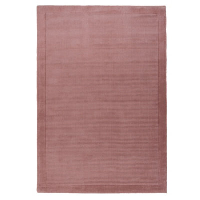 Large Modern Bordered Pink Soft Bedroom Area Rug 190cm x 280cm | DIY at B&Q