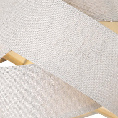 Large pale gold shimmer linen effect twisted easy fit pendant | DIY at B&Q