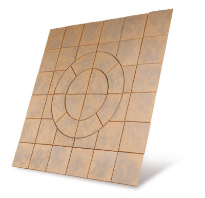 Large Paving Circle With Squaring Off Kit "The Alderley" Honey Brown 7 ...
