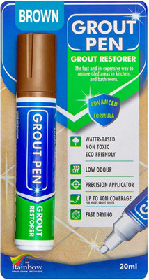 Large Pen Grout Dark Grey - Revives & Restores Stained Tile Leaving ...