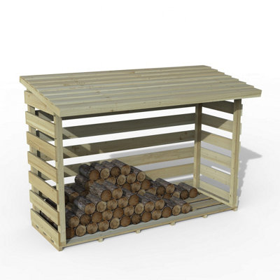 Large Pent Wooden Logstore (1.8m x 0.8m)