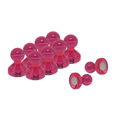 Large Pink Acrylic Push Pin Office Magnet for Fridge, Whiteboard ...