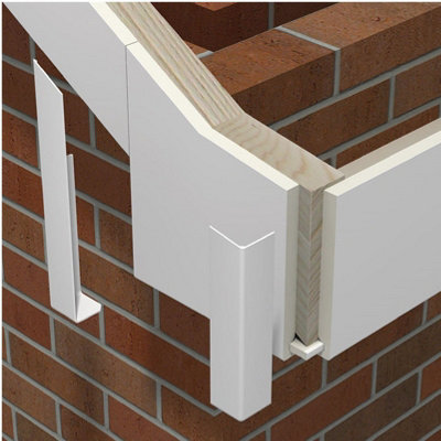 Large Plastic Fascia Board Straight Butt Joint White 400mm Square Edge ...
