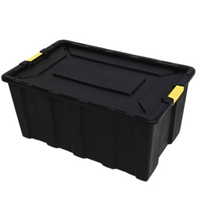 Large Plastic Storage Box with Lid (92x58x42 cm) - Heavy Duty Container ...