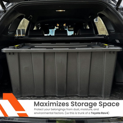 Large Plastic Storage Box with Lid (92x58x42 cm) - Heavy Duty Container ...