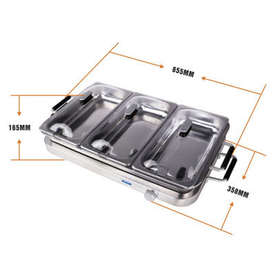 Large Premium Stainless Steel Buffet Warmer and Hotplate with Keep Warm ...